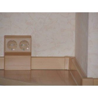 Ggk - Plinthe Electrique PVC 20 x 70 mm décorée couleur hêtre par 24 ...